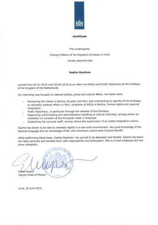 getuigschrift Sophie Geertzen ENGELS | PDF