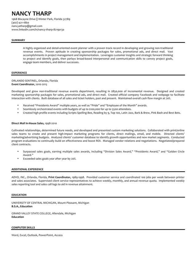 Nancy Tharp resume | PDF