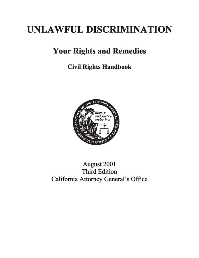 civil rights handbook - unlawful discrimination cover | PDF | Crime ...