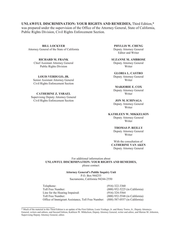 civil rights handbook - unlawful discrimination cover | PDF