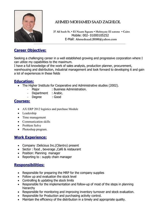 Ahmed Saad_ CV (2016) | PDF | Logistics | Business