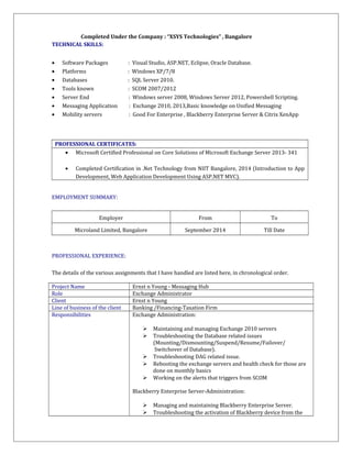 Resume-Roopa | DOC | Databases | Computer Software and Applications