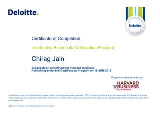 Harvard Leadership Essentials Certification | PDF