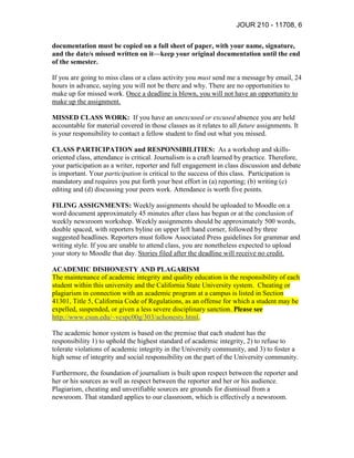 JOUR 210_11708 | PDF | Undergraduate Education | College Education