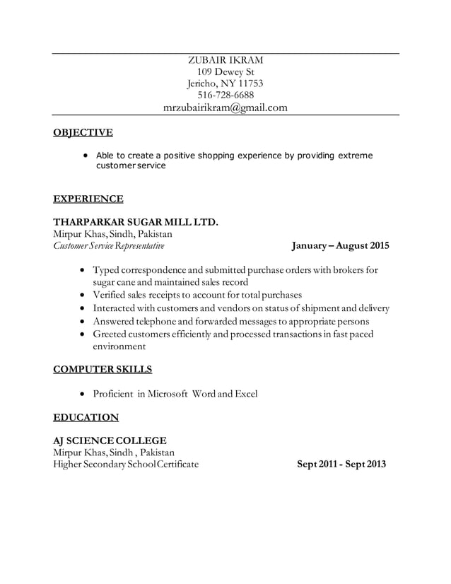 Zubair Ikram CV | DOCX