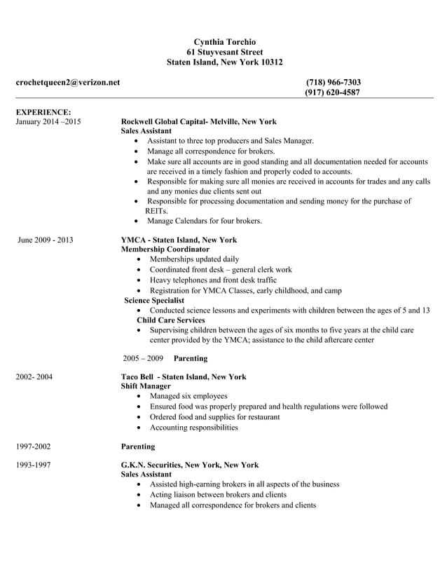 cynthiasresume | PDF