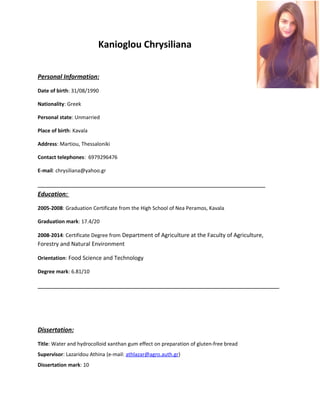 CV chrysiliana kanioglou | DOC