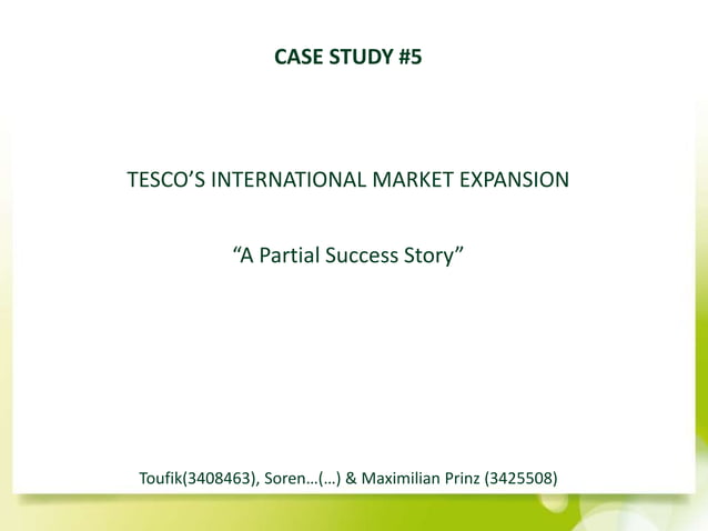 strategy for international market entry - case -5 added | PPT