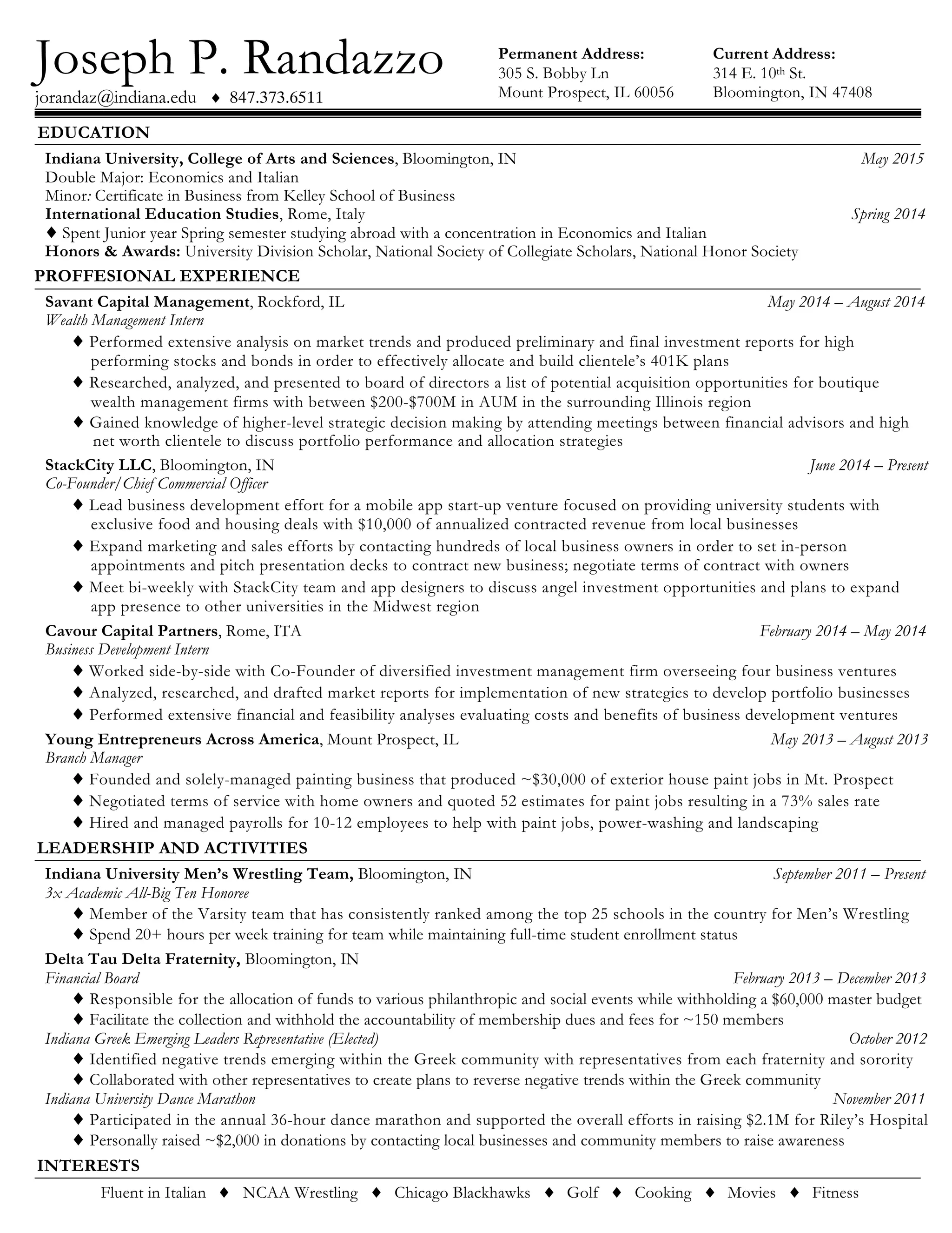 Joseph Randazzo Resume | PDF