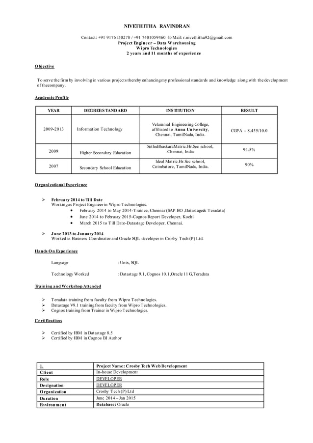 Nivi_Resume | DOCX | Databases | Computer Software and Applications