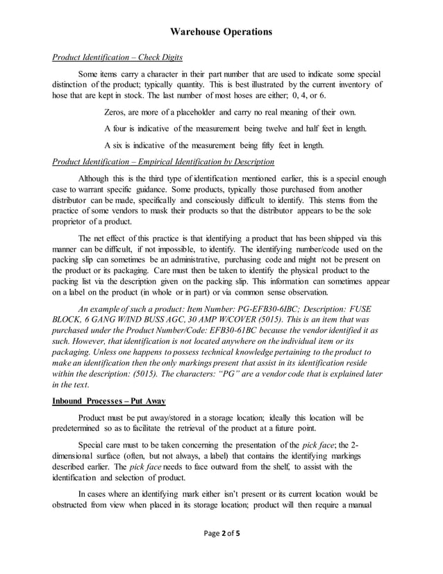 Warehouse Operations SOP edit | DOCX