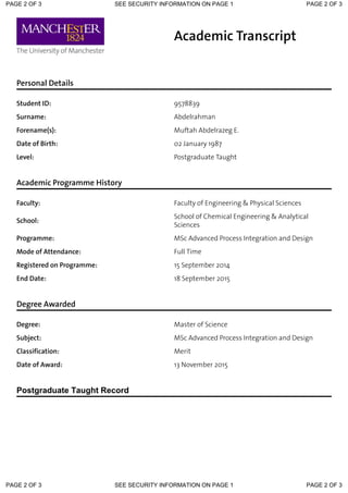 Muftah_Abdelrazeg_E._Abdelrahman_Academic_Transcript | PDF