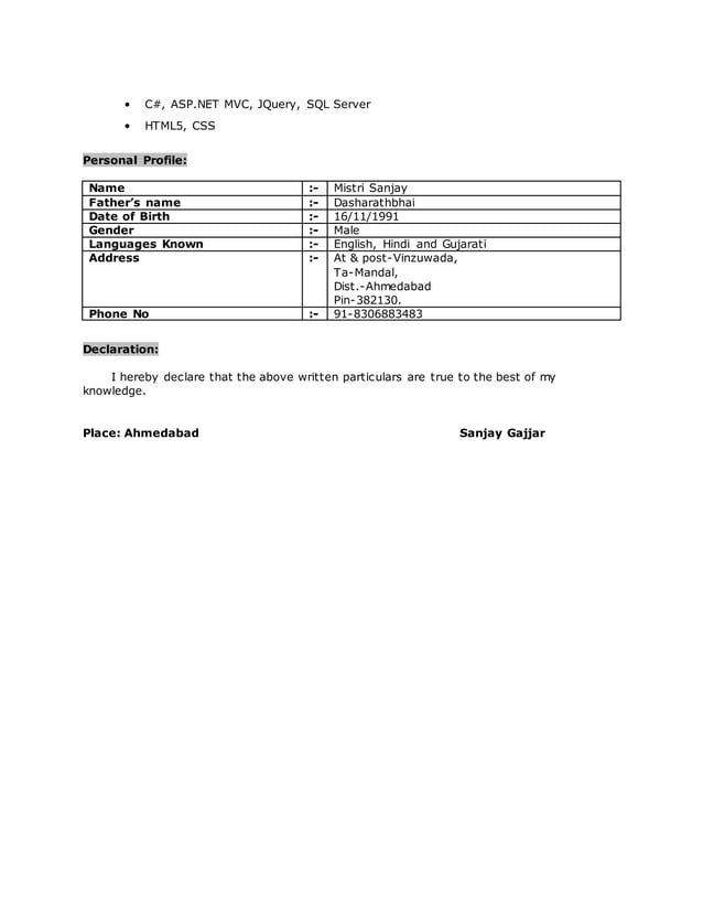 Sanjay Resume | DOCX | Web Development | Internet