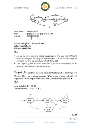Finite State Machines with Output | PDF
