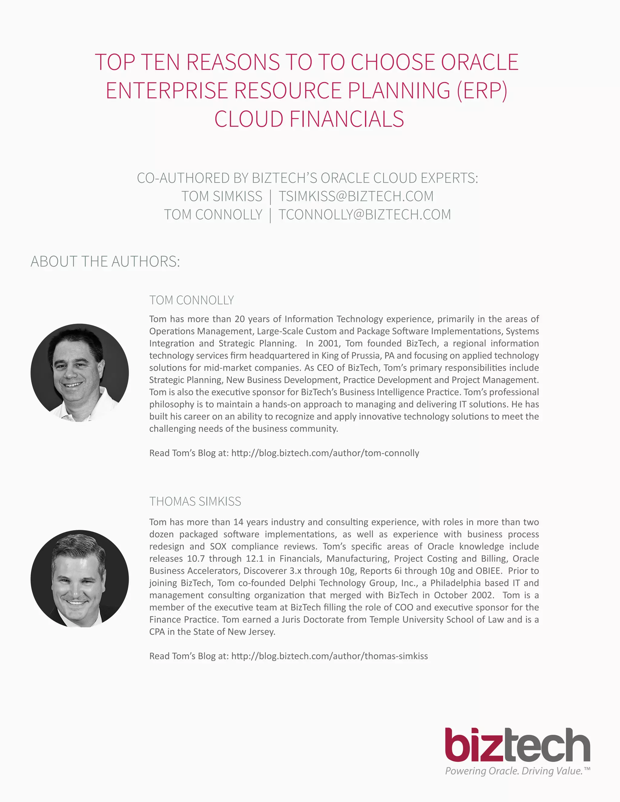 Top 10 Reasons to Choose Oracle ERP Cloud Financials | PDF