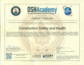 OSHA with Labour Card | PDF