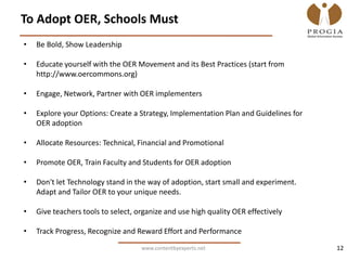 Open educational resources (oer) for teaching and learning | PPT