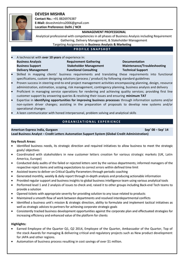 Deveshmishraresume | DOC | IT and Internet Support | Internet