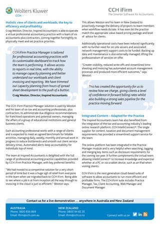 Wolters Kluwer CCH iFirm Case Study - Inspired Accountants | PDF