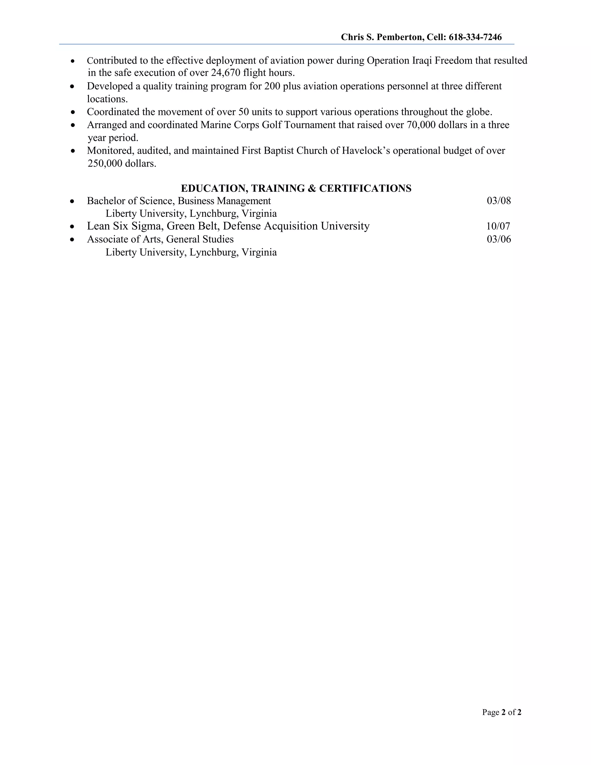 Chris Pemberton Resume | PDF