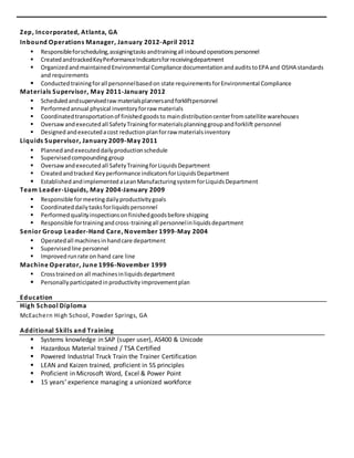 Carruth,Kevin | DOCX | Logistics | Business