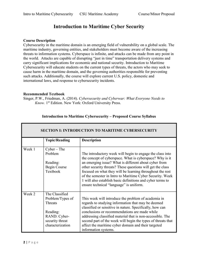 INTRODUCTION TO MARITIME CYBERSECURITY | PDF | Technology Industry ...