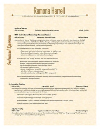 Harrell Resume - Functional | PDF