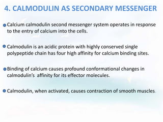 Mechanism of Hormone action, Role of Secondary Messengers cAMP, cGMP , Ca and Calmodulin | PPTX