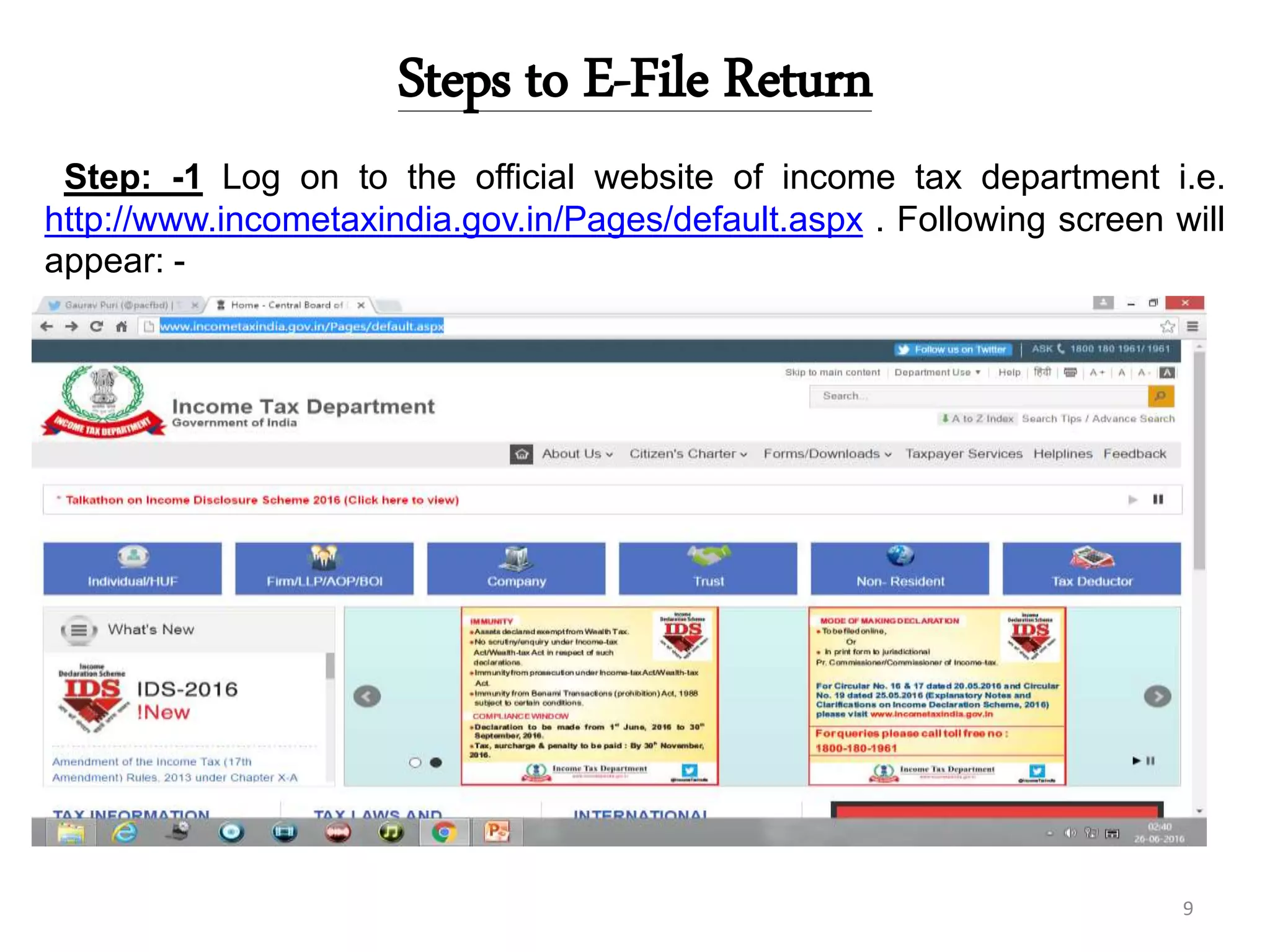 Presentation on-Income Tax Return Filing. | PPTX