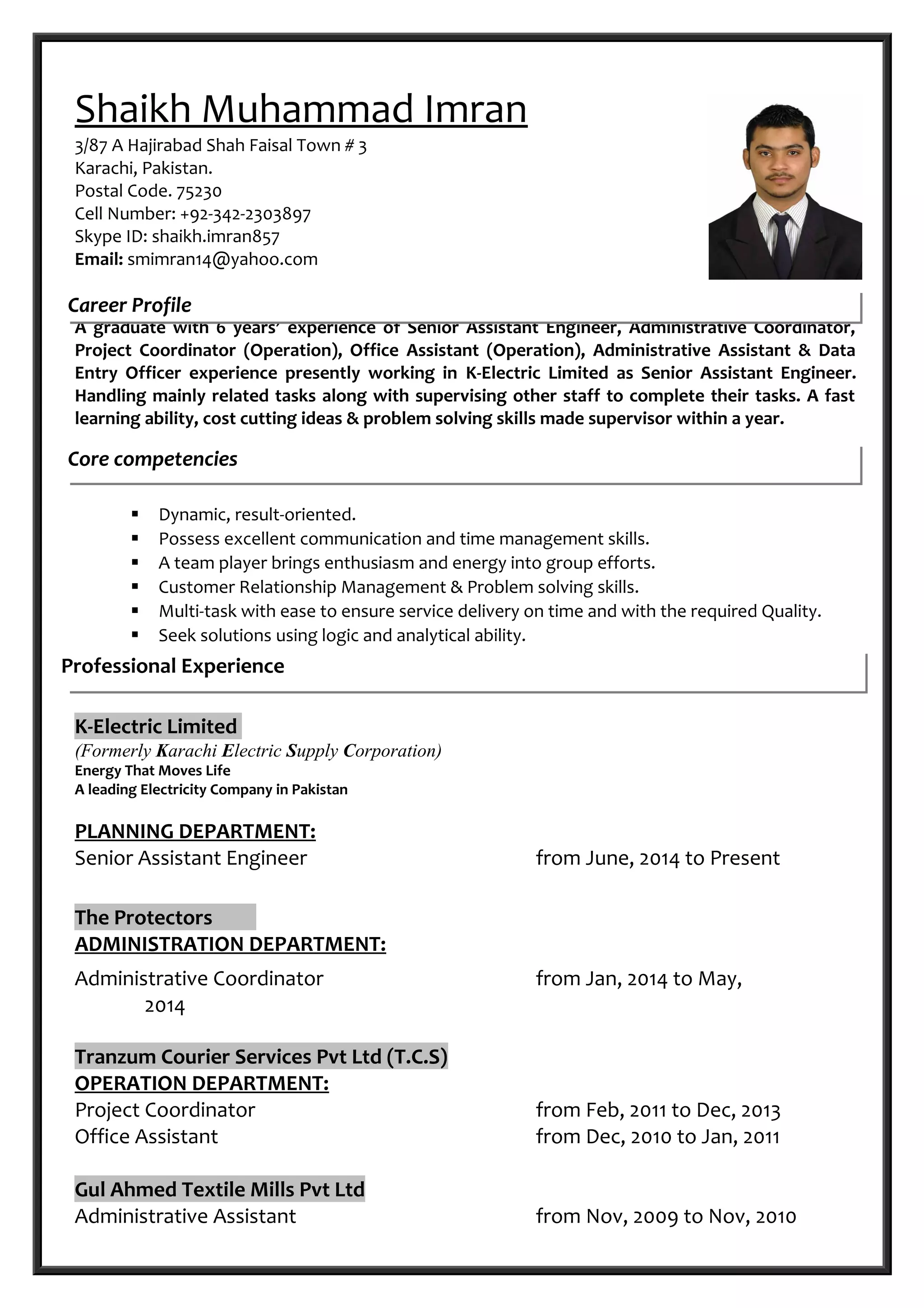 S.M.Imran Cv | DOC | Business Administration | Business