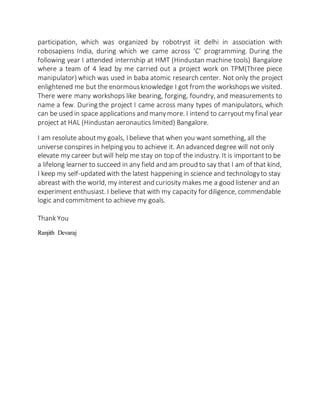 ranjith devaraj sop | DOCX