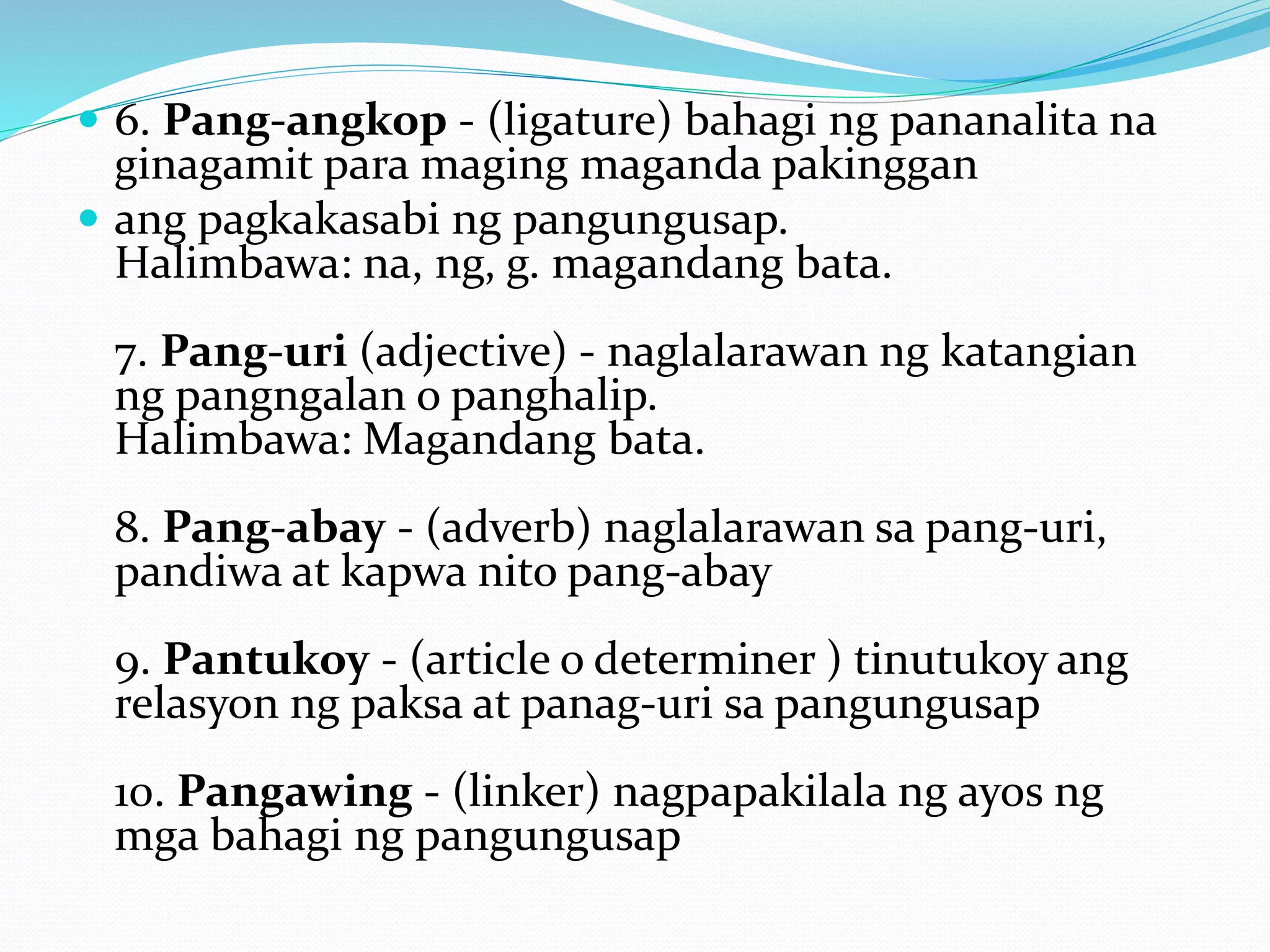 Bahagi ng Pananalita | PPTX
