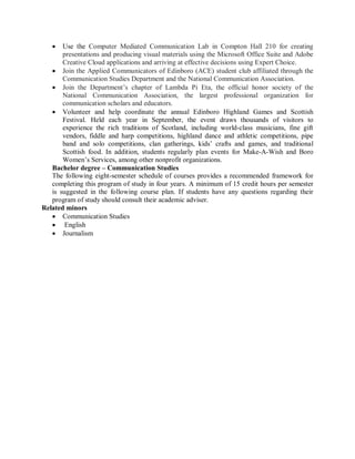 Communication Studies program sheet - Communication Studies | PDF