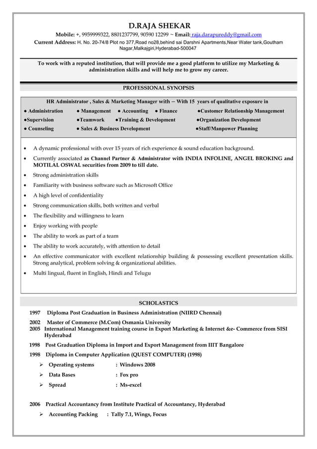 raja-resume new resume | PDF