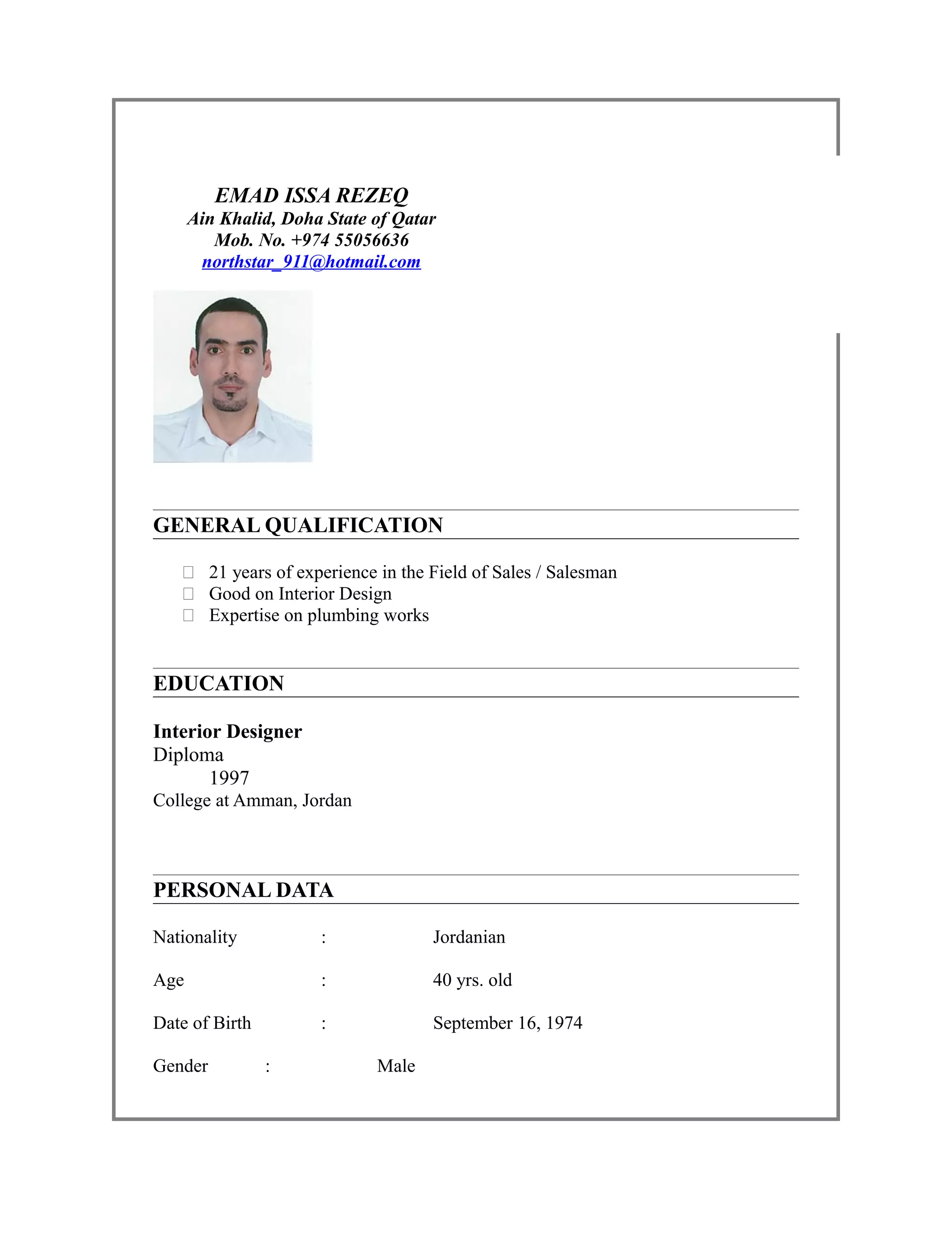 Emad CV Revised (1) | PDF