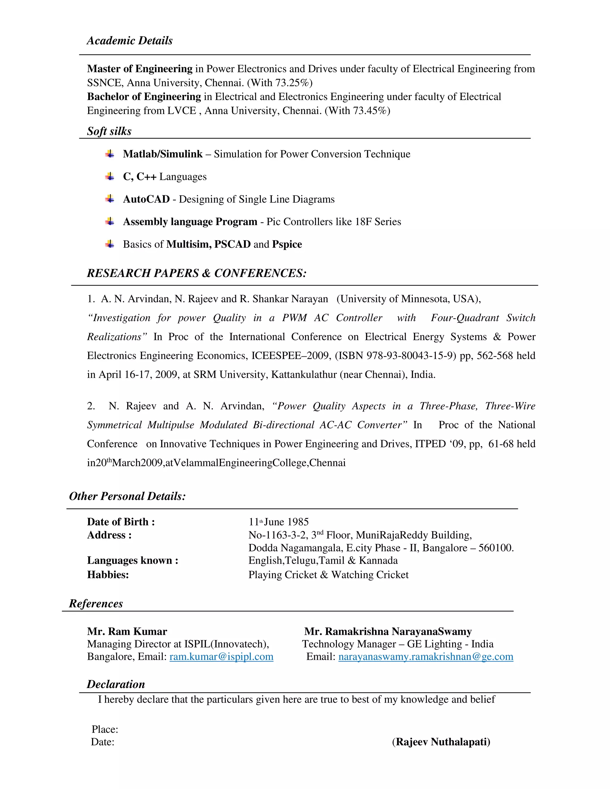 Rajeev_Resume | PDF | Technology & Computing