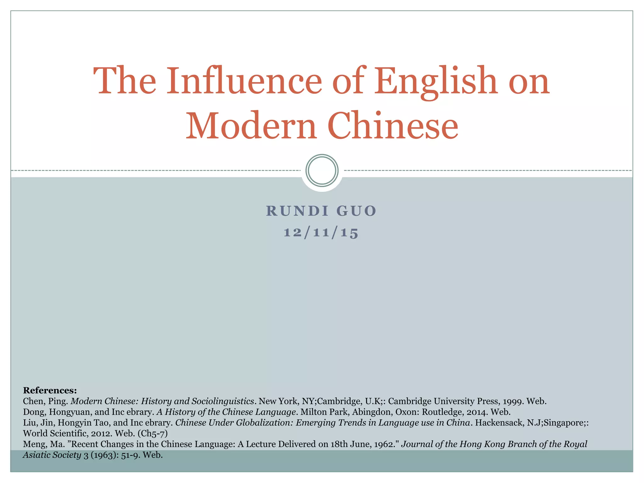 Impact of English on Chinese | PPTX