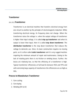 Transformer report-Siemens | PDF