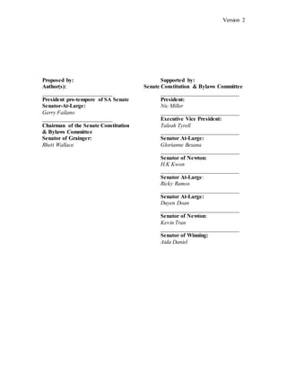 PUC Constitution & Bylaws Resolution Bill (Final Version) | PDF