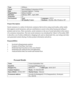 Veena G Nair_Resume | PDF
