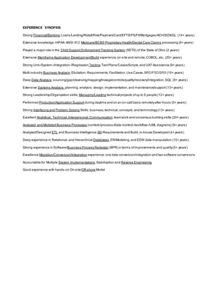 EXPERIENCE SYNOPSIS | DOCX