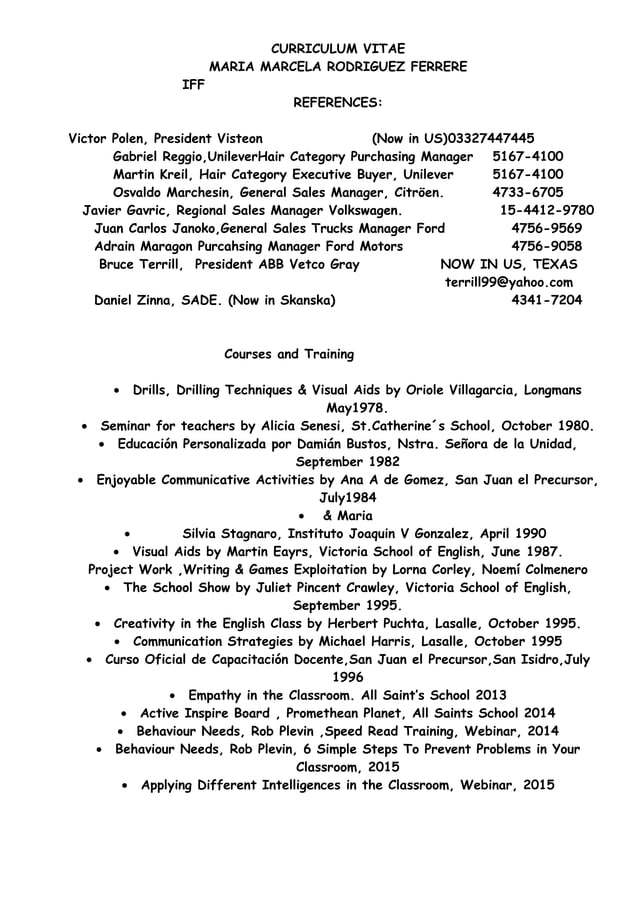CURRICULUM VITAE, Marcela Rodriguez Ferrere, 2016 | PDF
