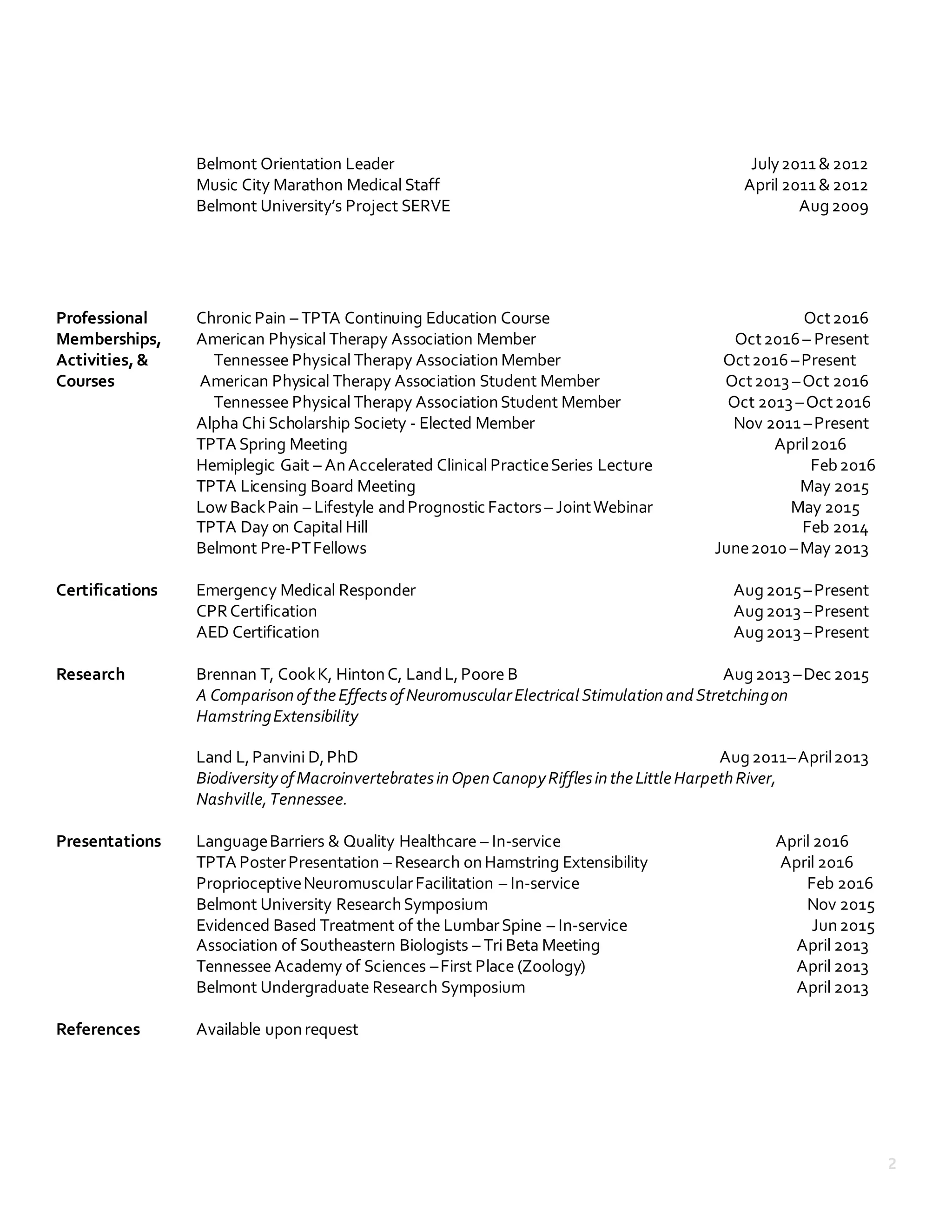 Lauren Land - Resume (November 2016) | PDF