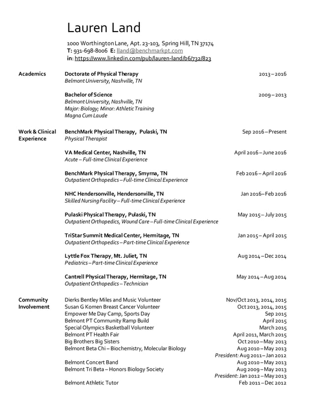 Lauren Land - Resume (November 2016) | PDF