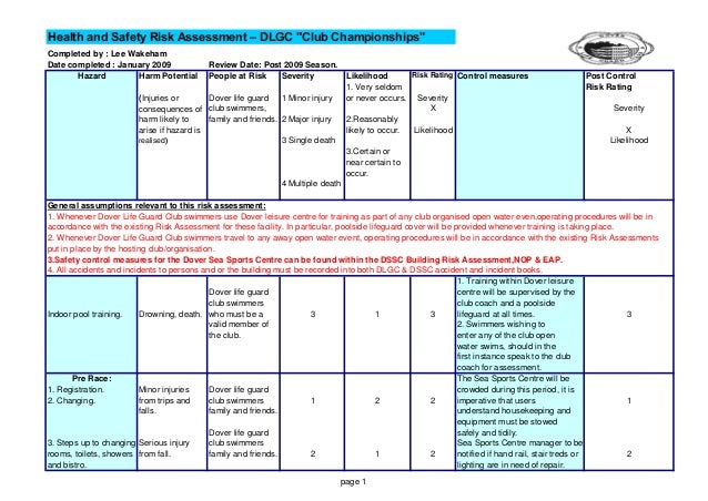 DLGC Risk Assessments