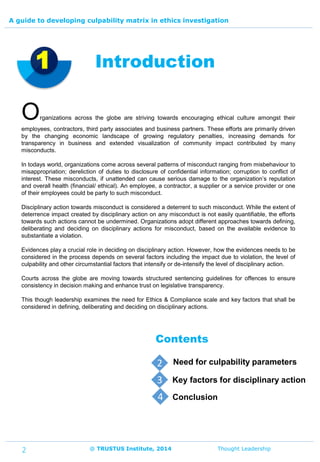 Thought Leadership on Ethics & Compliance scale Final | PDF