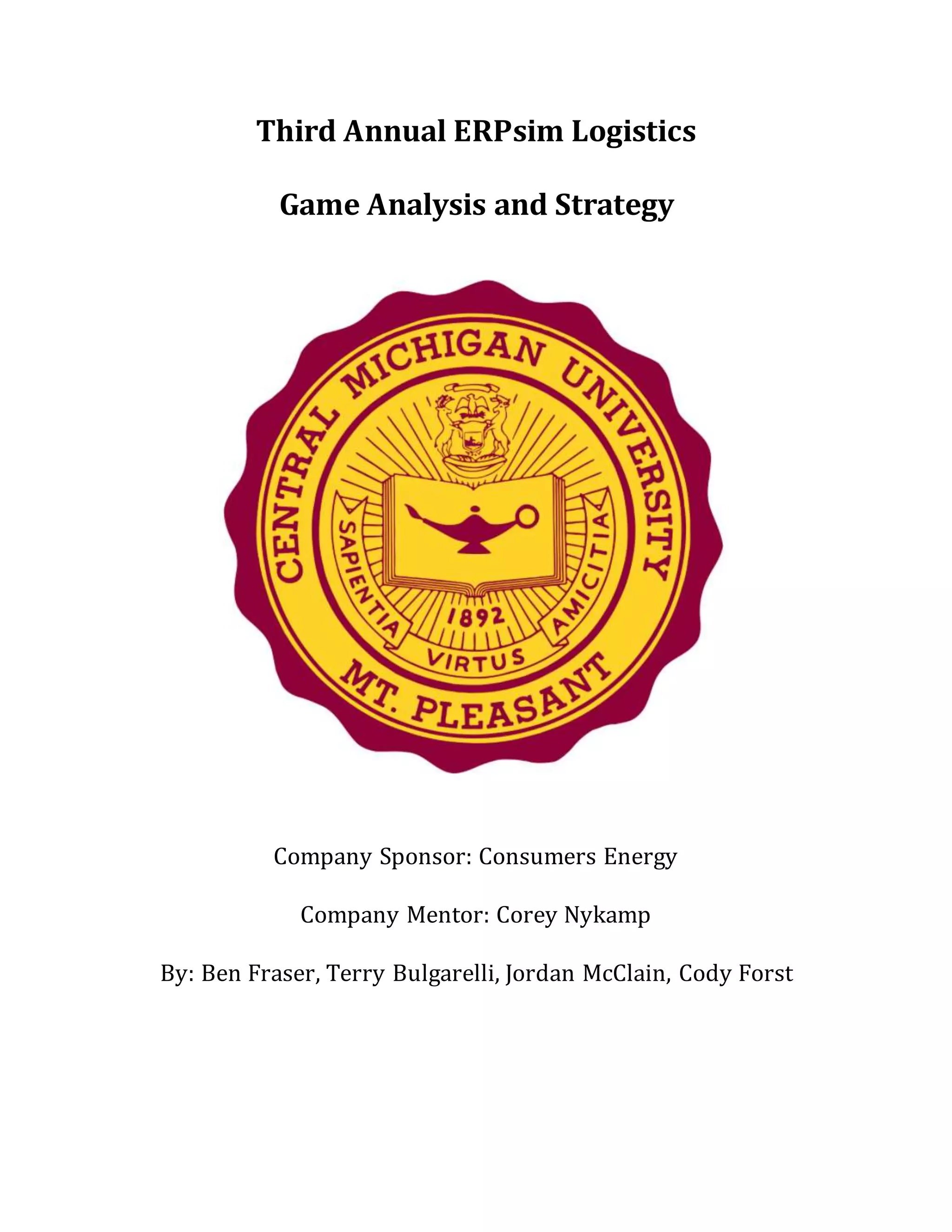 ERPsim Logistics Report | DOCX