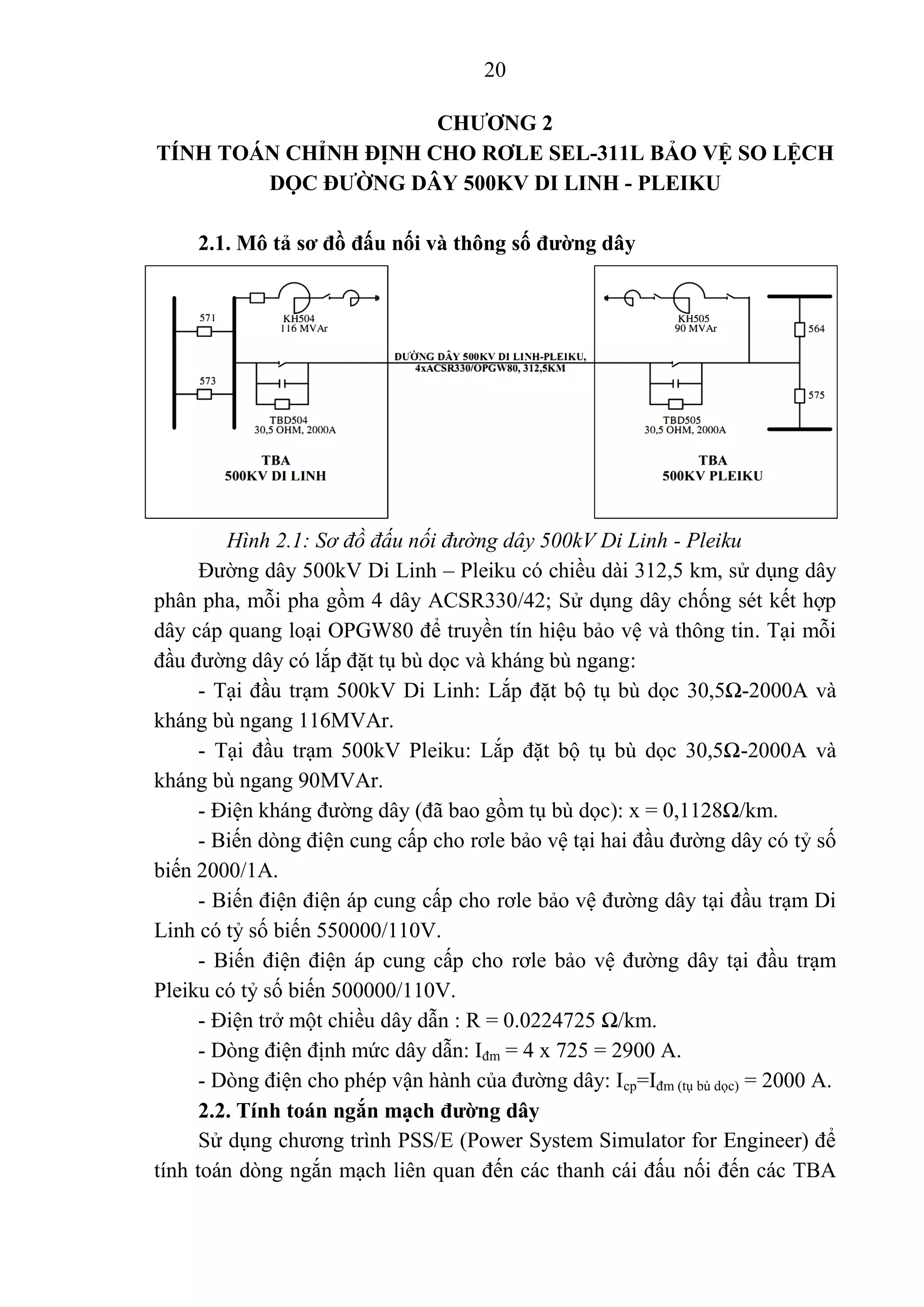 PHÂN TÍCH, ĐÁNH GIÁ RƠLE SEL-311L BẢO VỆ SO LỆCH DỌC ĐƢỜNG DÂY 500KV DI ...