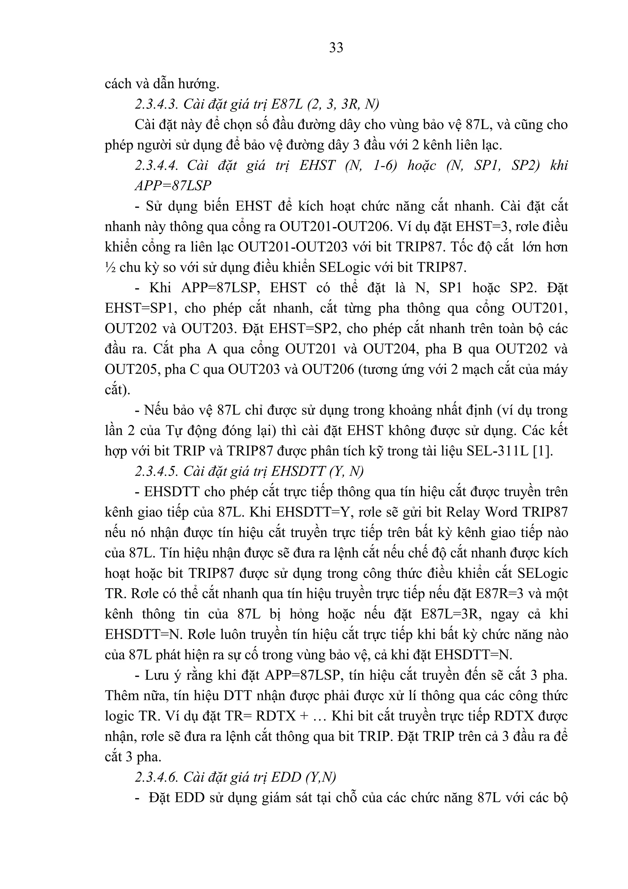 PHÂN TÍCH, ĐÁNH GIÁ RƠLE SEL-311L BẢO VỆ SO LỆCH DỌC ĐƢỜNG DÂY 500KV DI ...