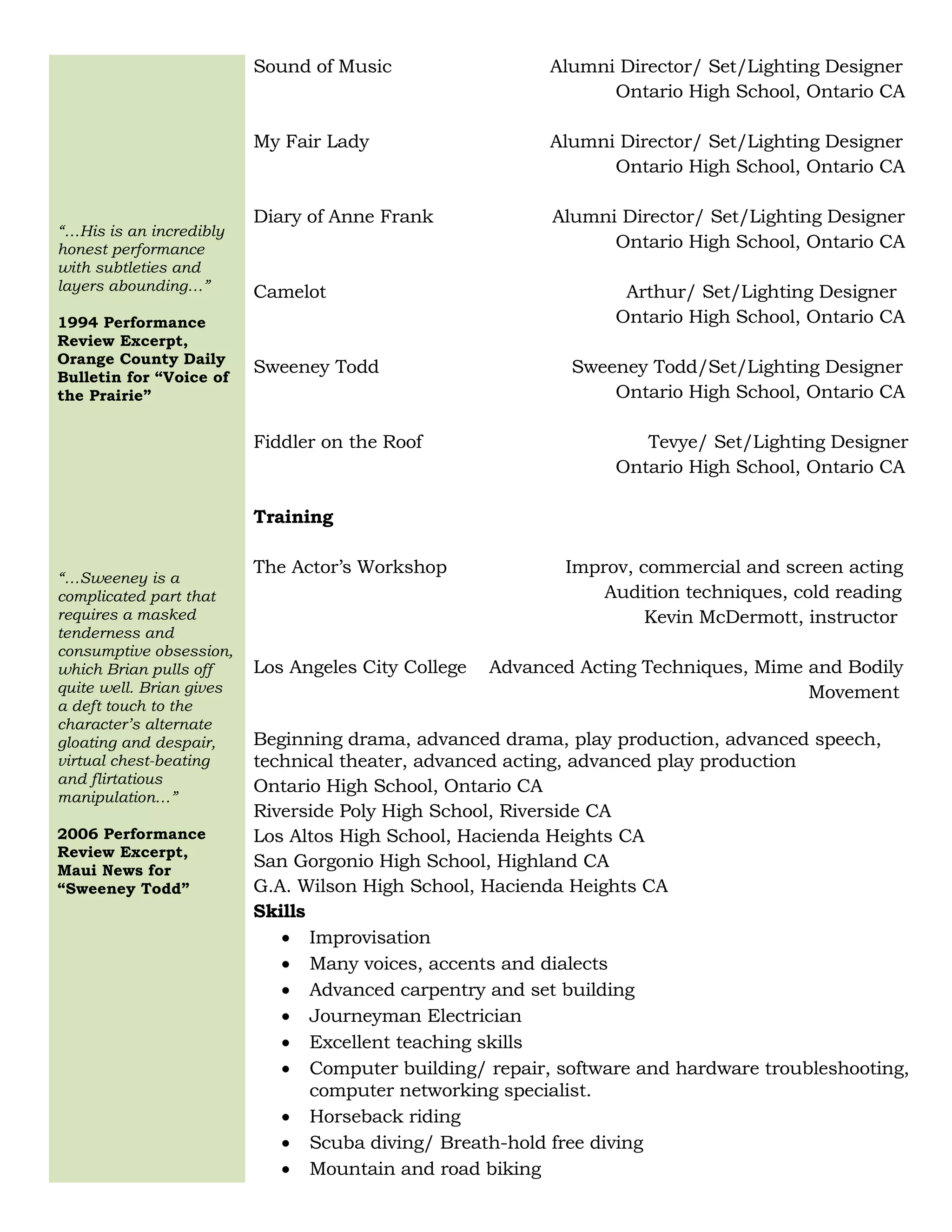 Performance Resume 2015 | PDF